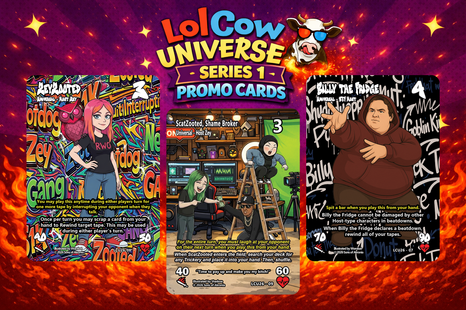 LolCow Universe Series 1 Promo set - PREORDER – Sons of Akronia LLC